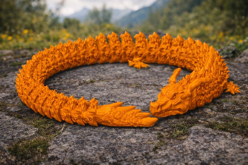 Articulated Dragon STL File – Flexi Print-in-place 3D Model (digital ...