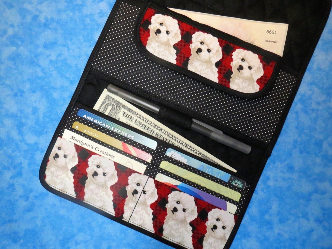 Quilted Trifold Wallet – Maltese Poodle Dog Print, 9-pocket Organizer ...