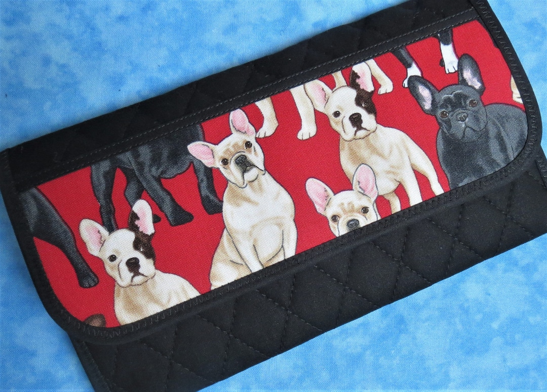 French Bulldog Wallet: Large Quilted Trifold Organizer - Etsy