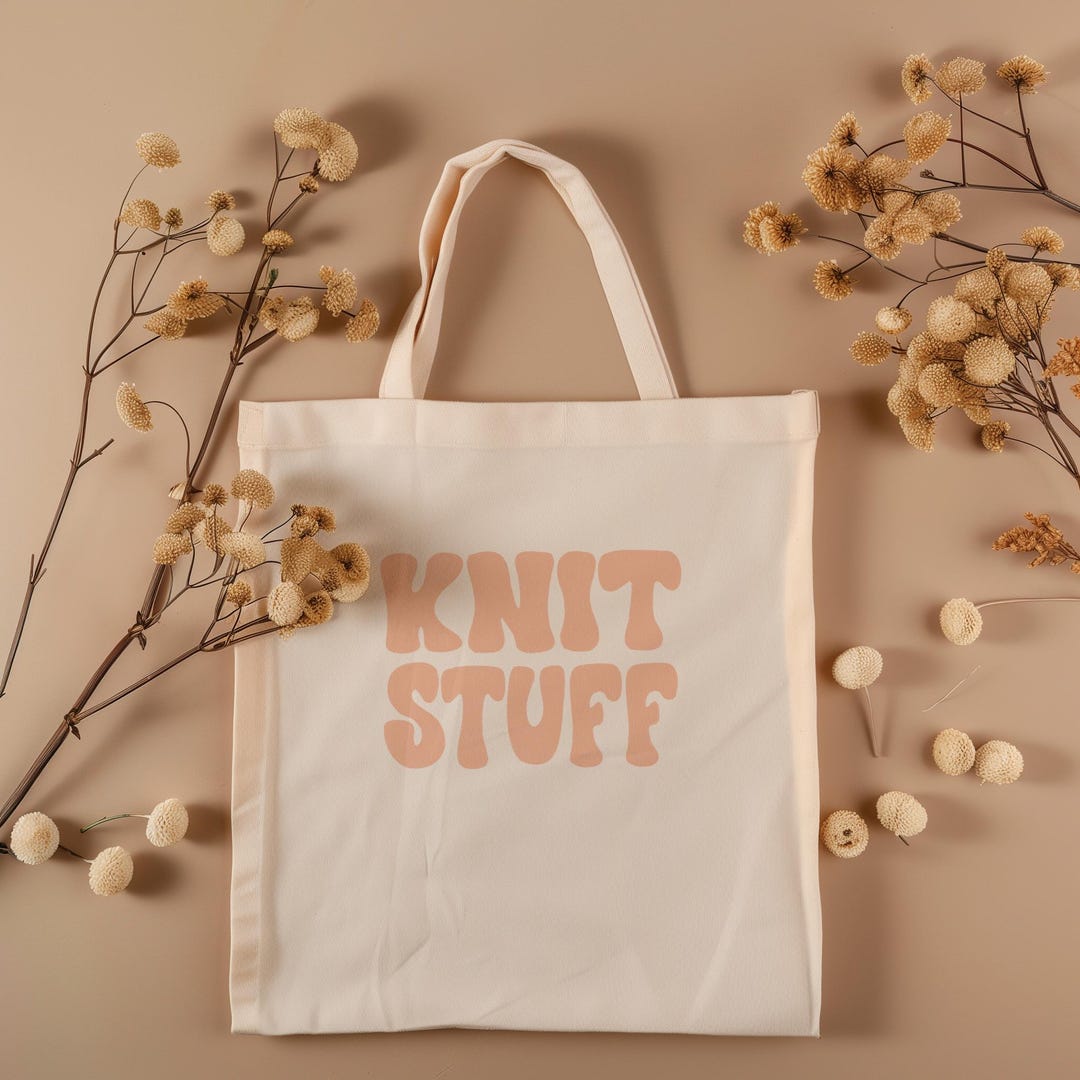 Knit Stuff Tote | Yarn & Craft Project Bag in Fun Colors - Etsy