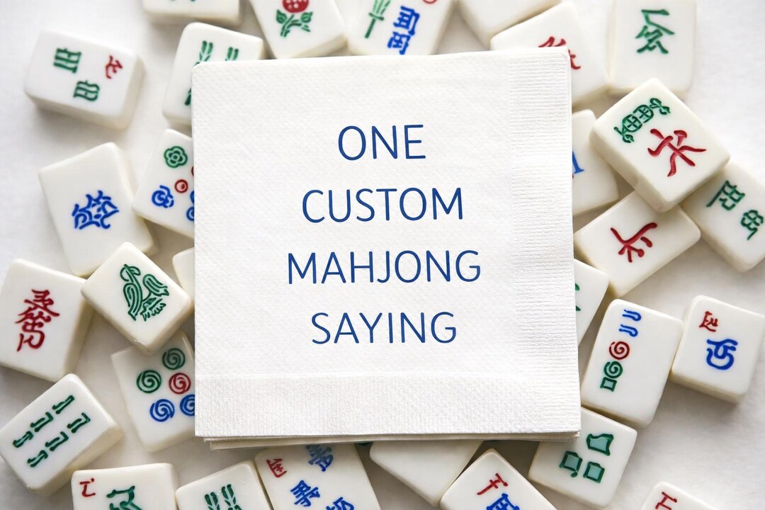 Mahjong 50 Personalized Custom Game Favorite Saying Napkin With Foil ...