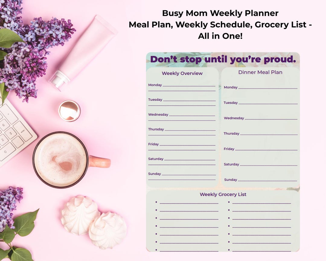 Busy Mom Weekly Planner Printable - Etsy