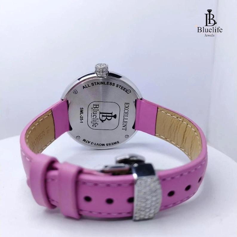 Lab Grown Diamond Watch for Women, Luxury Sapphire Glass Swiss Quartz ...