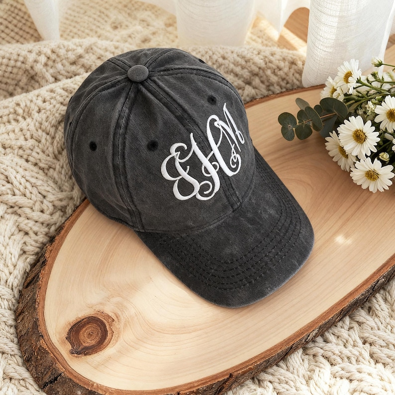 Embroidered Monogram Letter Hat, Personalized Baseball Trucker Cap ...