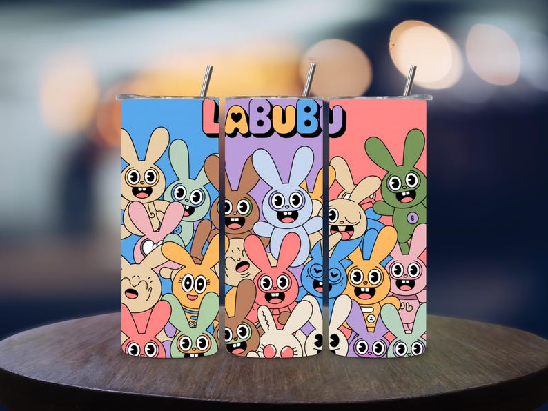 Labubu 20oz Skinny Tumbler Wrap LA BUBU Inspired Tumbler Design, Cute ...
