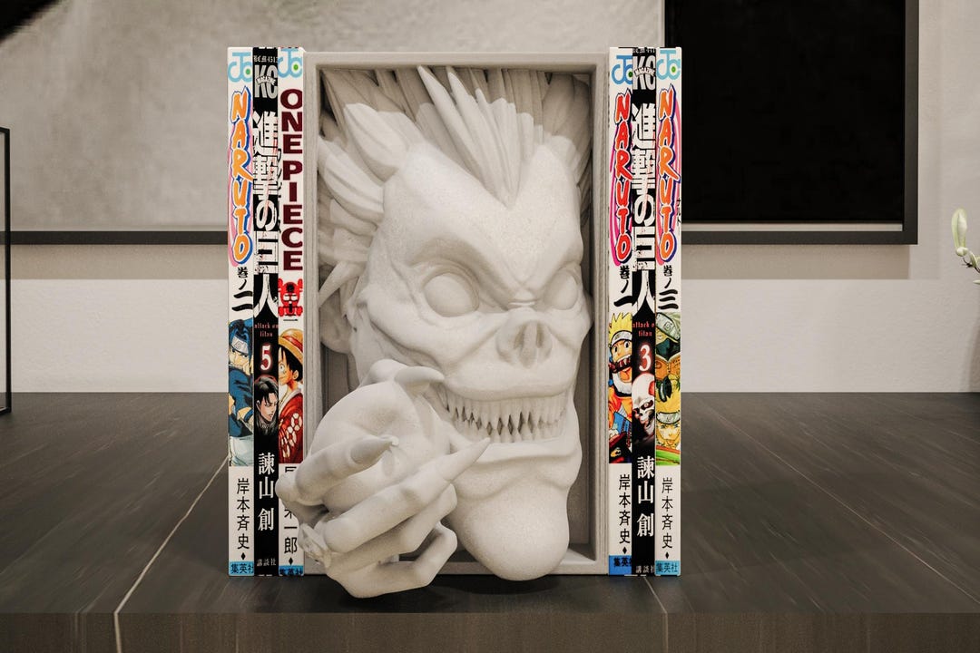 Death Note Ryuk Book Nook | Fan Made Anime Manga Bookshelf Insert | 3D ...