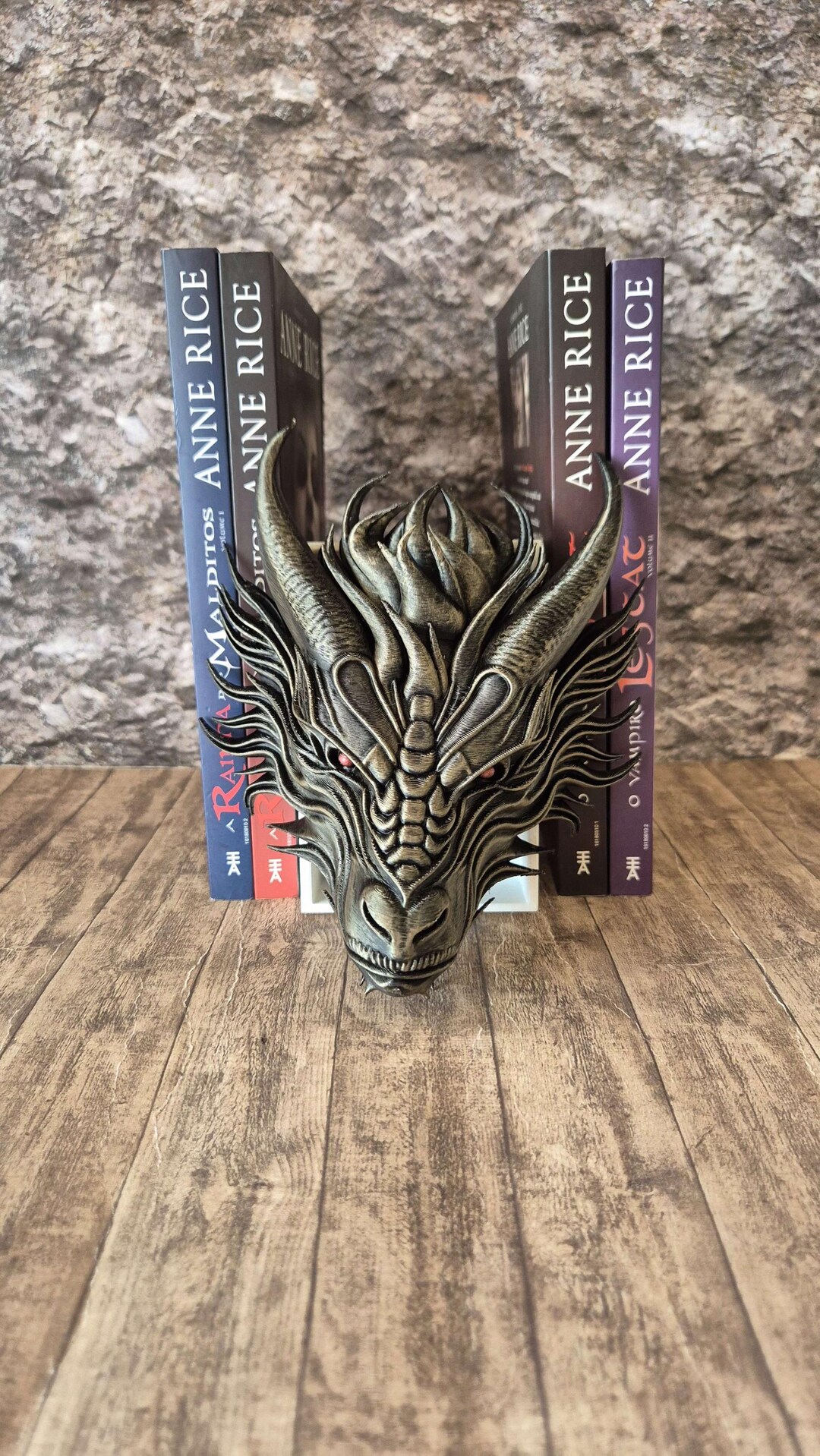 Dragon Book Nook | 3D Printed Shelf Insert | Gothic Dragon Bookend ...
