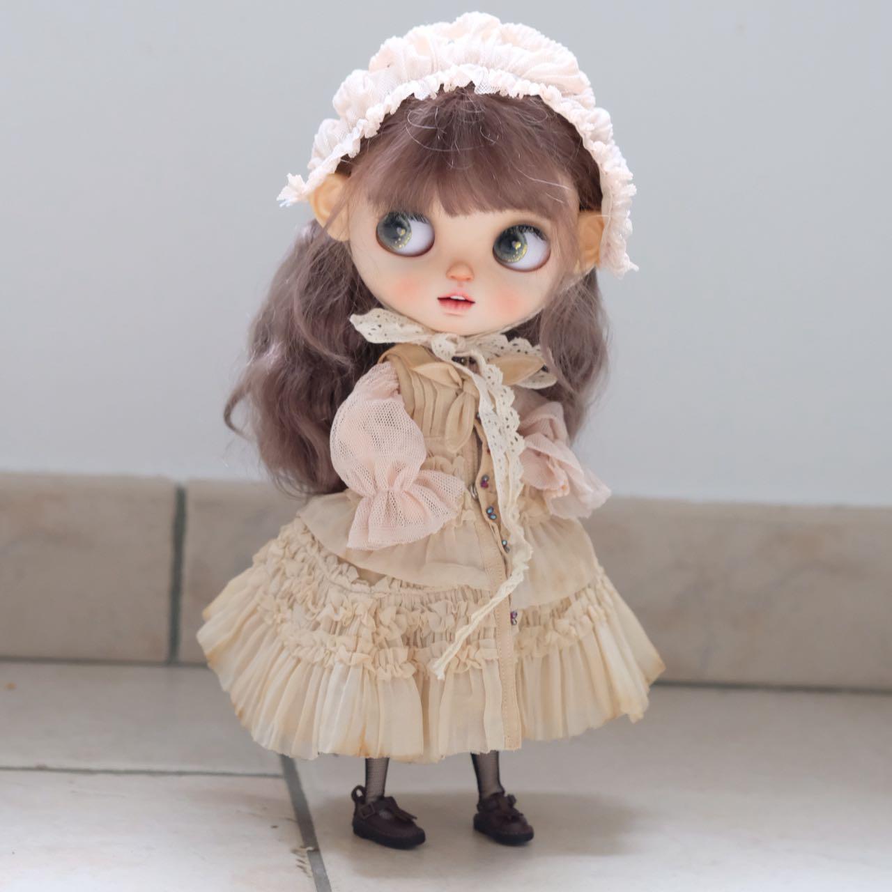 Handmade Blythe Doll Lace Dress: Tea-dyed Cottagecore Outfit - Etsy