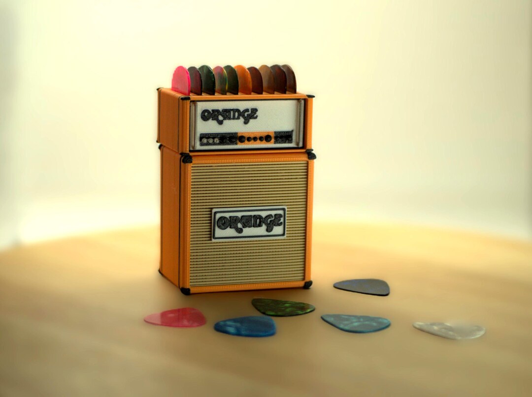 Mini Guitar Half Stack Amp Pick Holder Orange Guitar Lover Gift Band ...