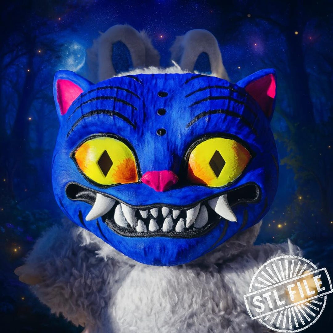 Derpy Blue Tiger Mask for Plush Toy - STL Digital File for 3D Printing ...