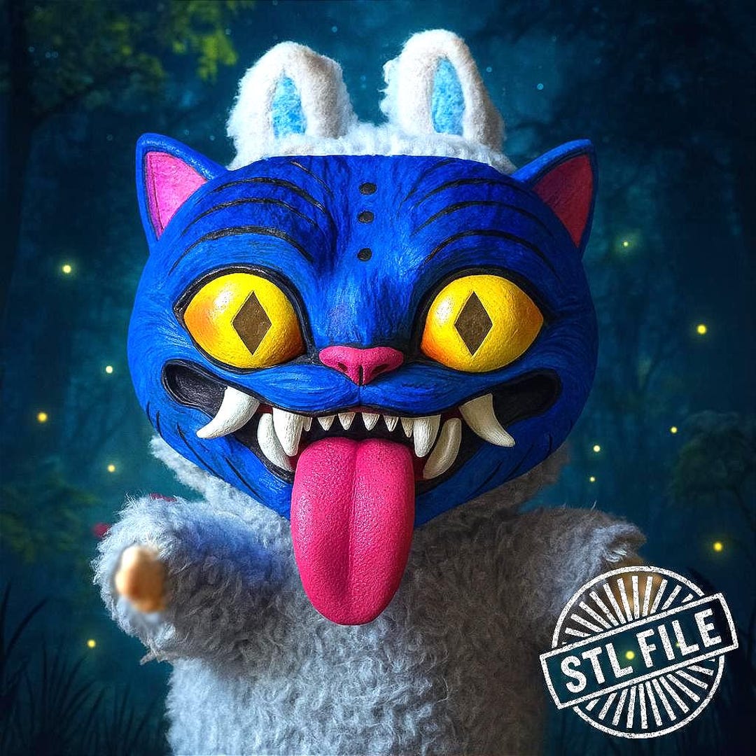 Derpy Tiger Tongue Mask for Plush Toy - STL Digital File for 3D ...