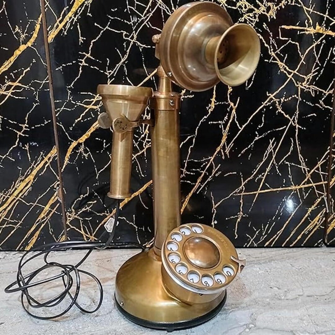 Vintage Rotary Candlestick Antique Finish Telephone Funtional, Antique ...