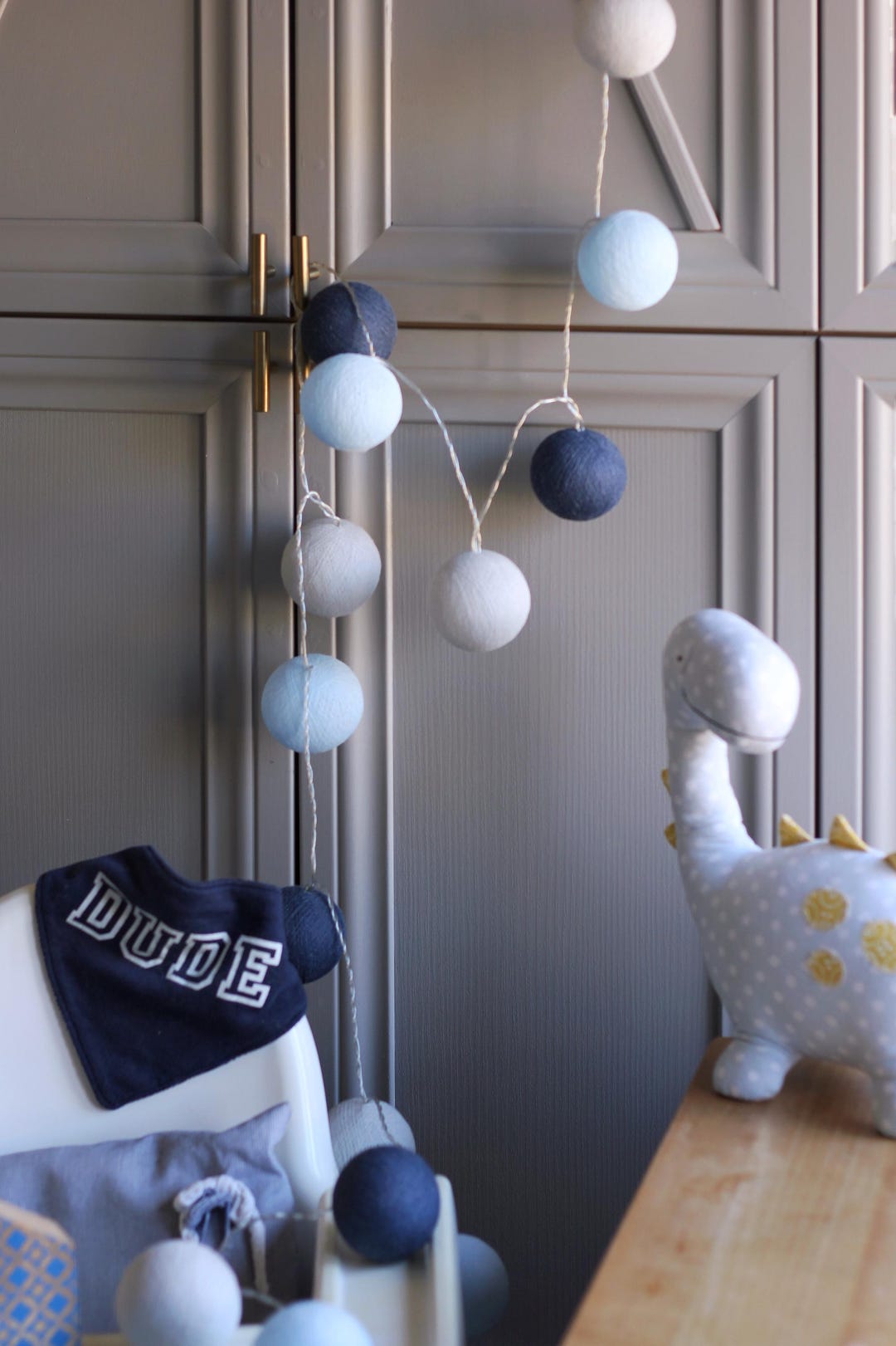 Stylish Blue-light Ball String Lights–nursery Night Light,baby Room ...