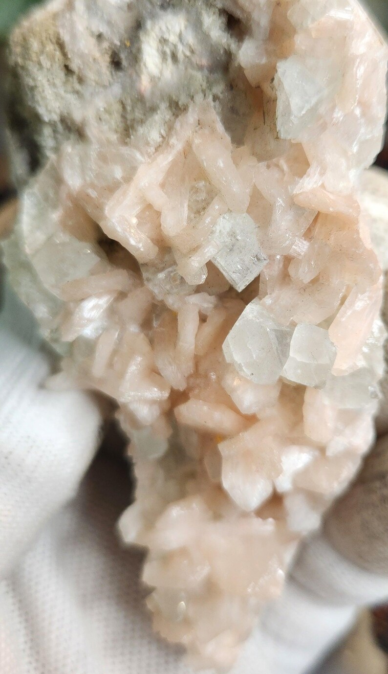 Gorgeous Peach Stilbite With Apophyllite on Matrix | Natural Zeolite ...