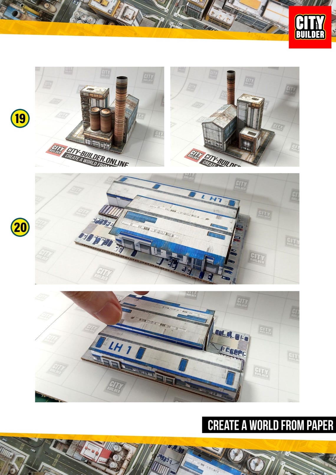 Paper Factories, Paper City, Paper Model, City-builder Part 10 - Etsy
