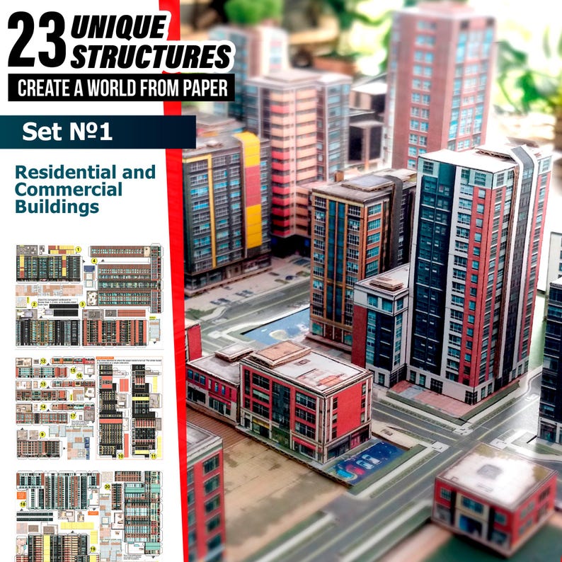 Paper City, Paper Model, City-builder Part 1 - Etsy