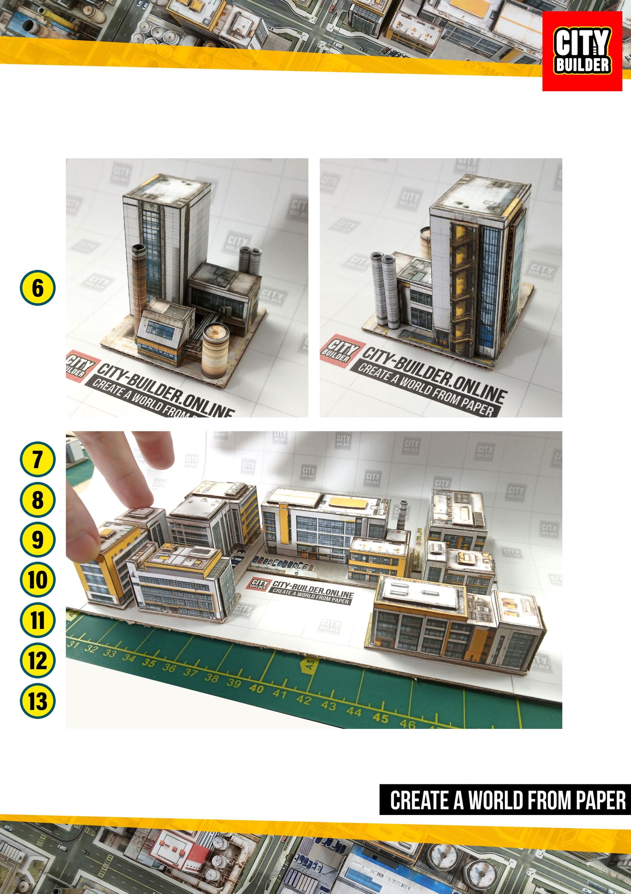 Paper Factories, Paper City, Paper Model, City-builder Part 10 - Etsy