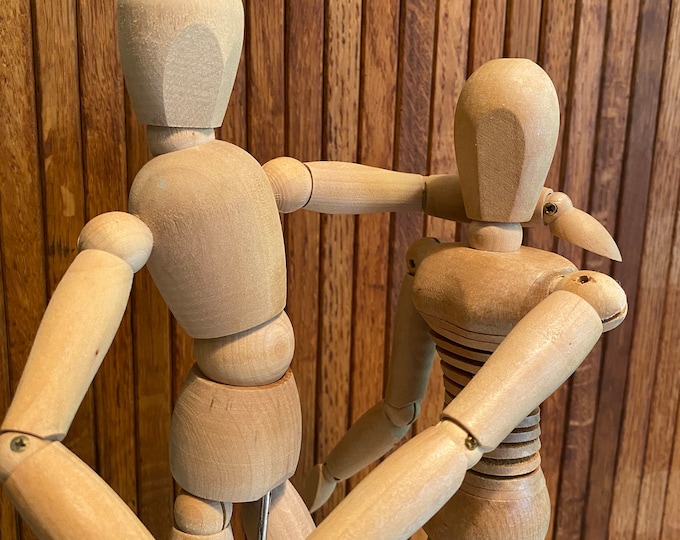 Vintage Artists Supply, TWO Articulated Wooden Humanoids, Drawing ...