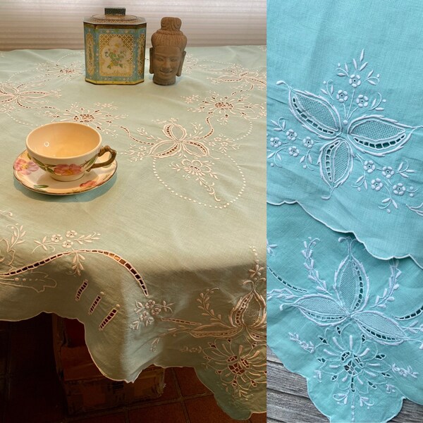 Turquoise Tablecloth - Etsy