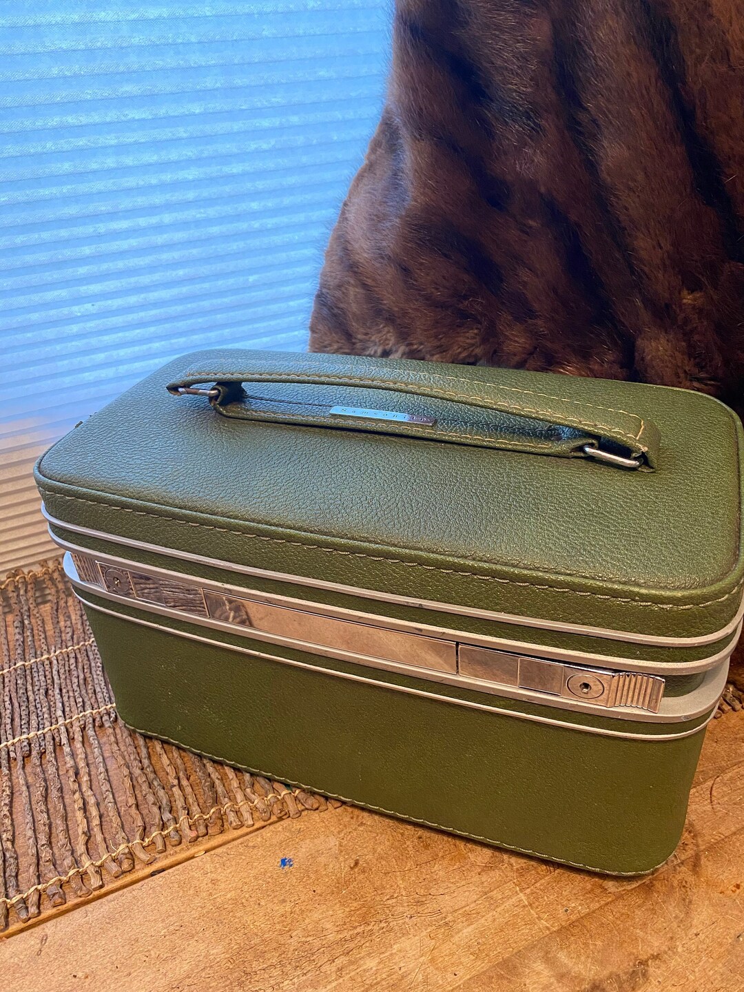 Samsonite Fashionaire Train Case Avacado Green, Makeup Tray, Pouch ...