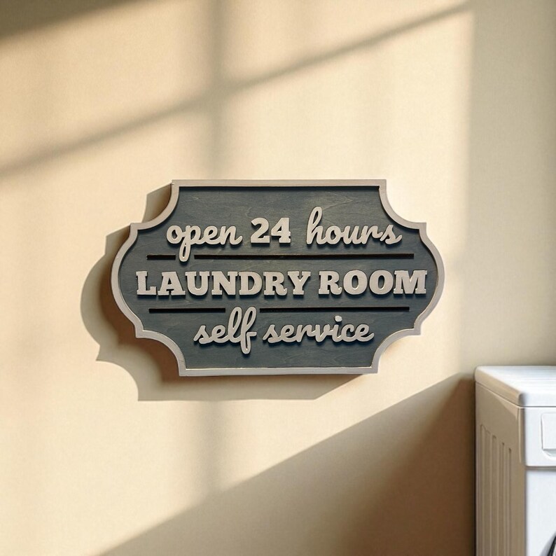 Laundry Sign Farmhouse Wall Decor Rustic Wood Sign Laundry Room Decor ...