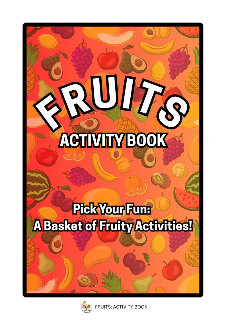 Fruits Activity Book for Kids: Printable Coloring Pages & Puzzles ...