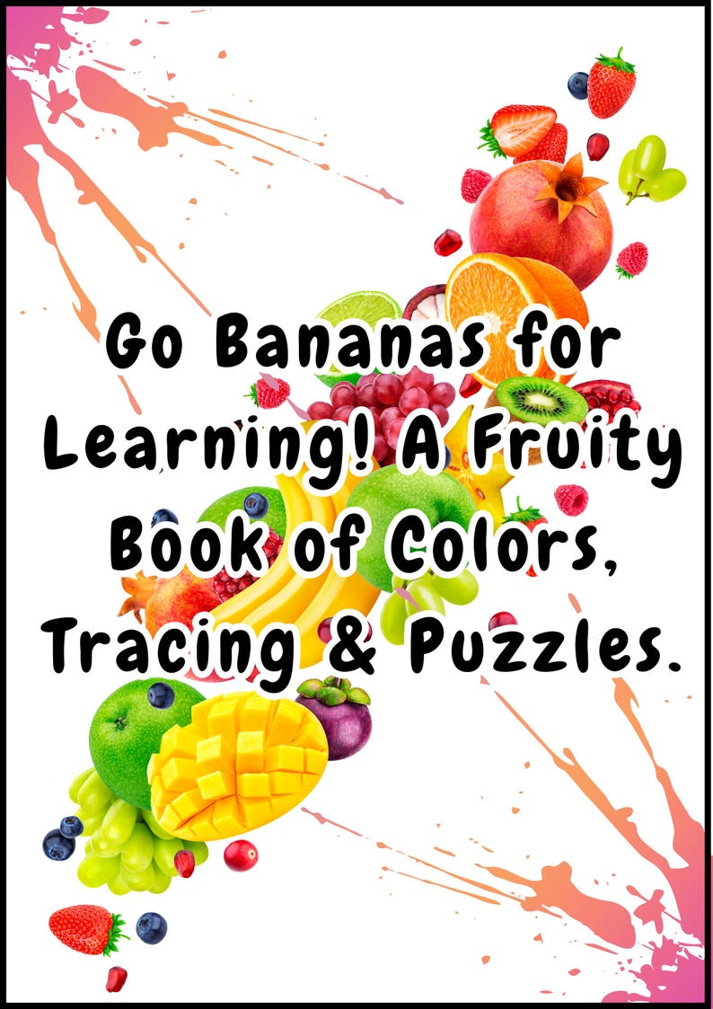 Fruits Activity Book for Kids: Printable Coloring Pages & Puzzles ...