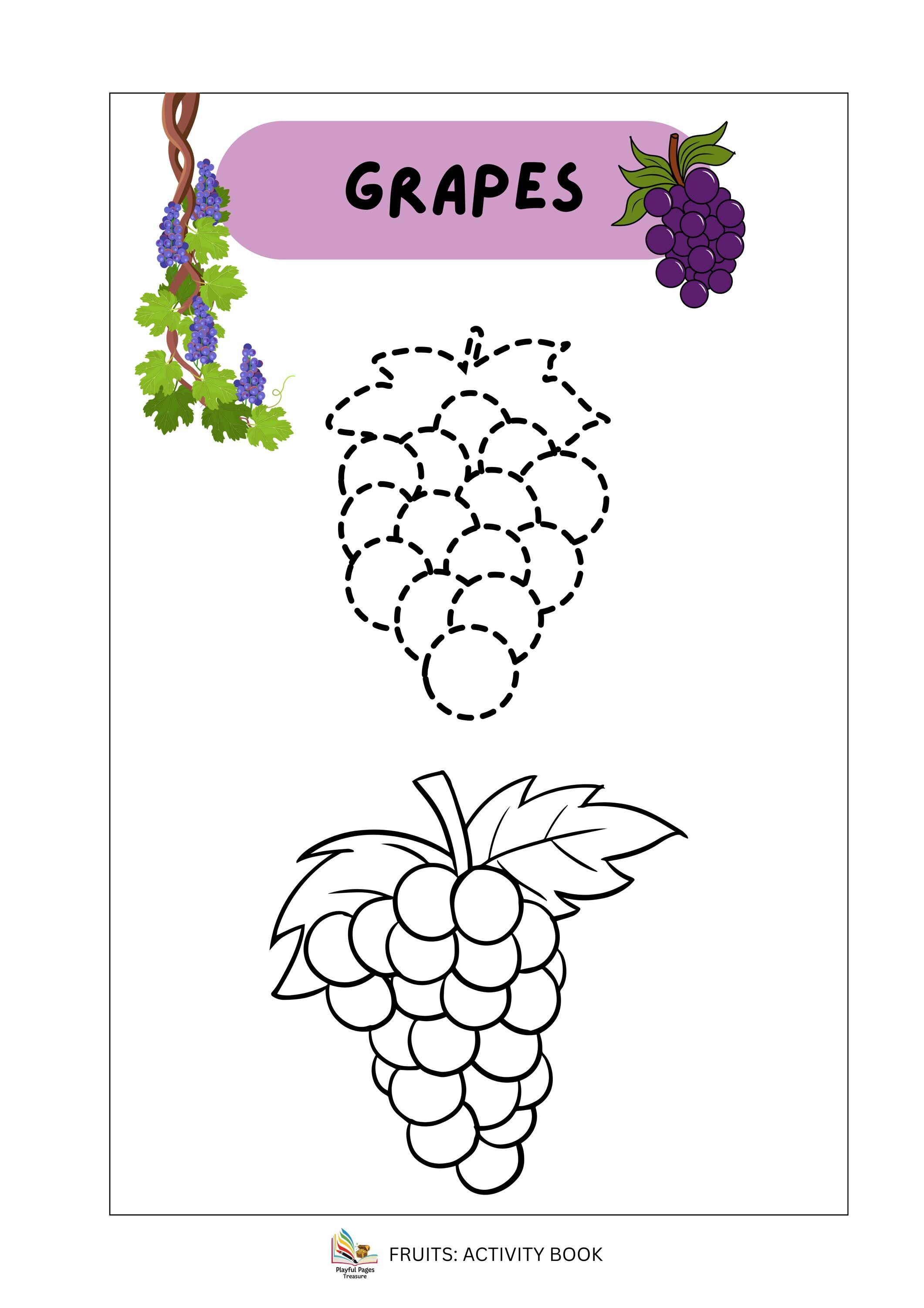 Fruits Activity Book for Kids: Printable Coloring Pages & Puzzles ...