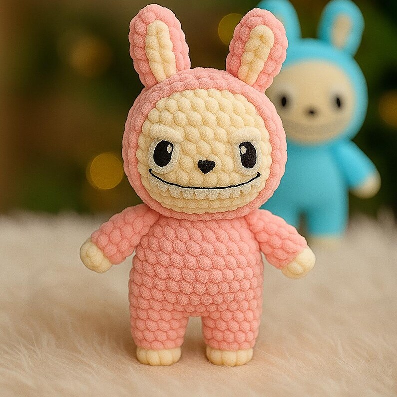 Labubu Crochet Pattern PDF, Amigurumi Plushies, Smiling Bunny Plushie Pattern, Cute Animal ...