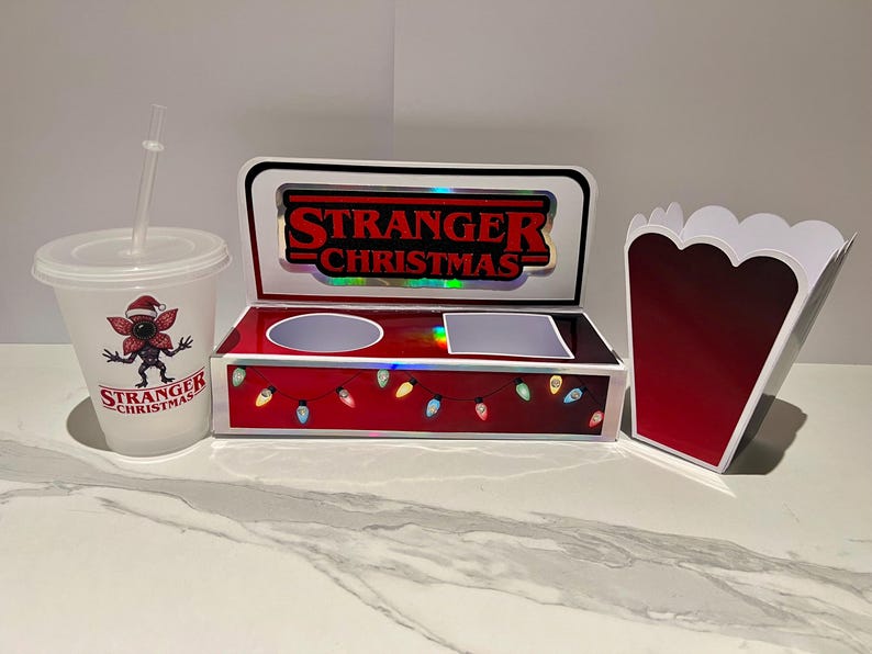 Stranger Things Christmas Movie Night Snack Light up Tray With Popcorn ...