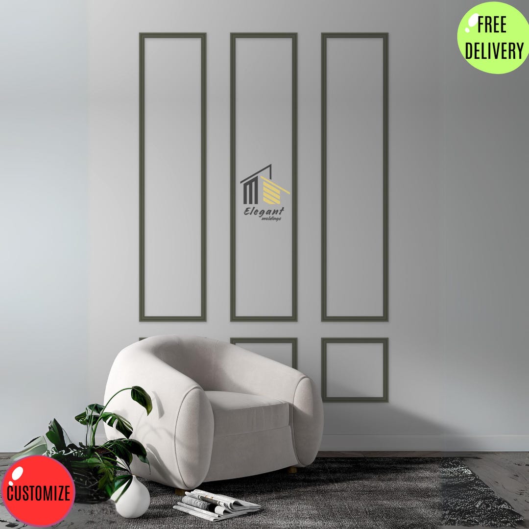 Vertical Wall Molding Set for Modern Accent Walls | Custom Rectangular ...