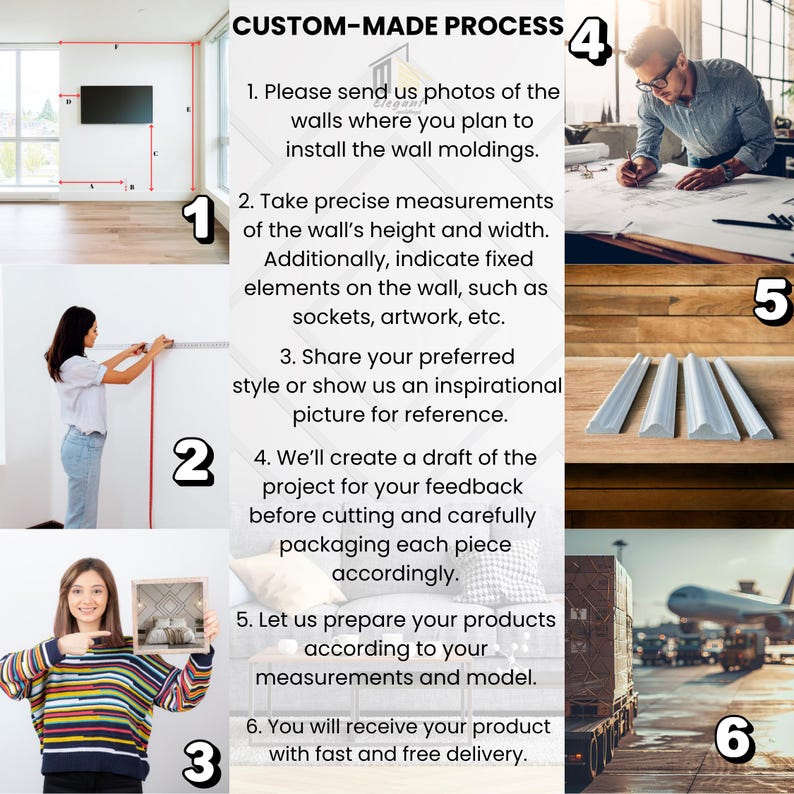 Geometric Wall Panel, Wall Moulding Panel, Wall Trim Molding Kit, Wall ...