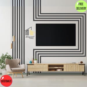 Geometric Corner Frame Trim Design, Custom Accent Wall Panels for ...