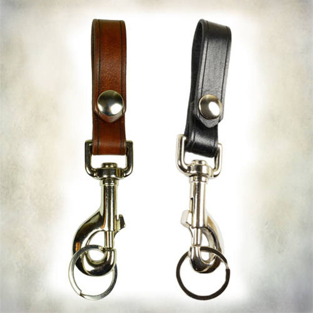 Leather Key Chain - Belt Loop With Key Ring & Swivel Hook Handmade - Etsy