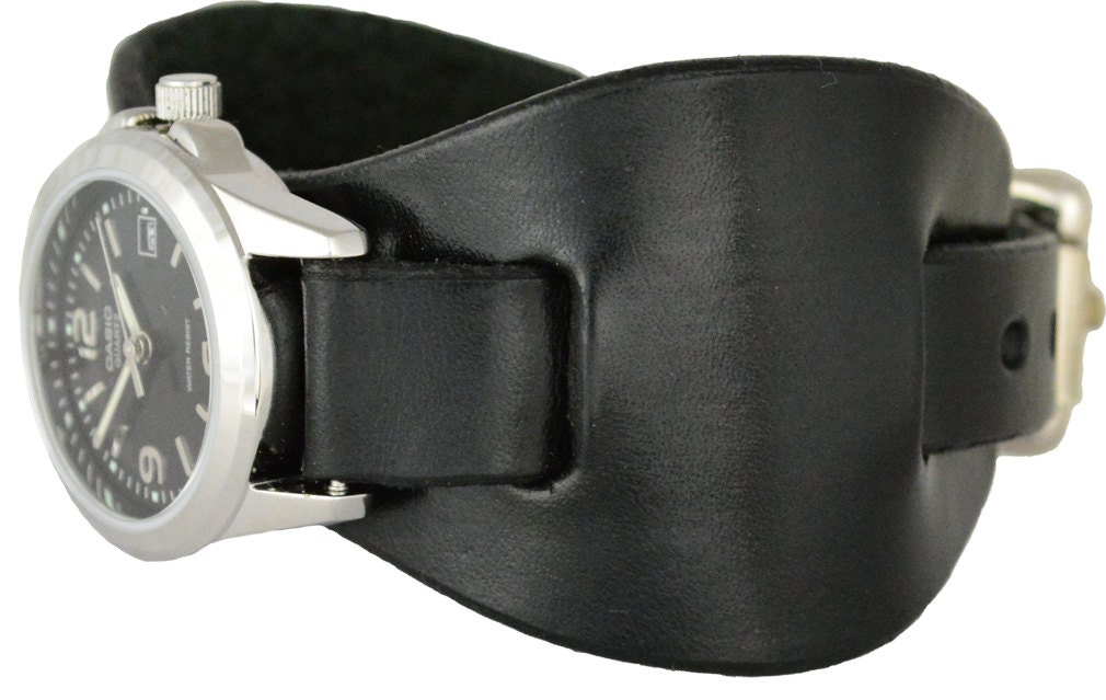 Women's Handmade Leather Watch Hourglass Cuff | Etsy