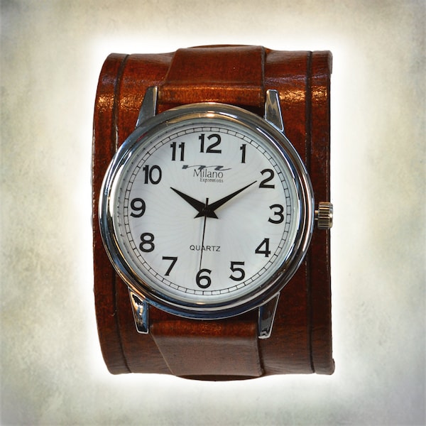 Leather Cuff Watch - Etsy