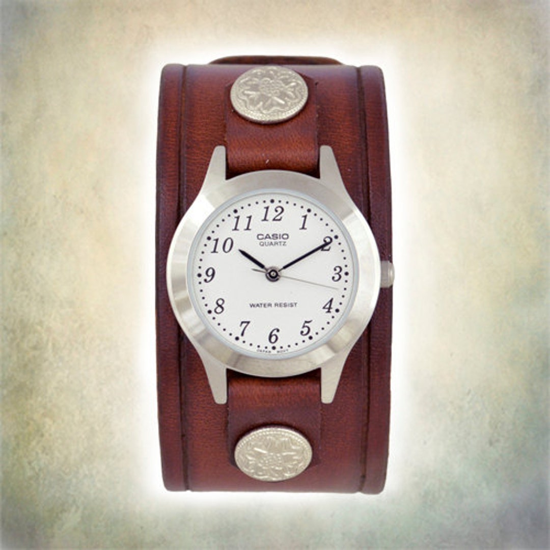 Women's Handmade Leather Cuff Watch. - Etsy