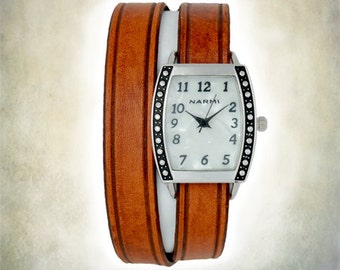 Women's Cross Wrap Watch Genuine Leather | Etsy