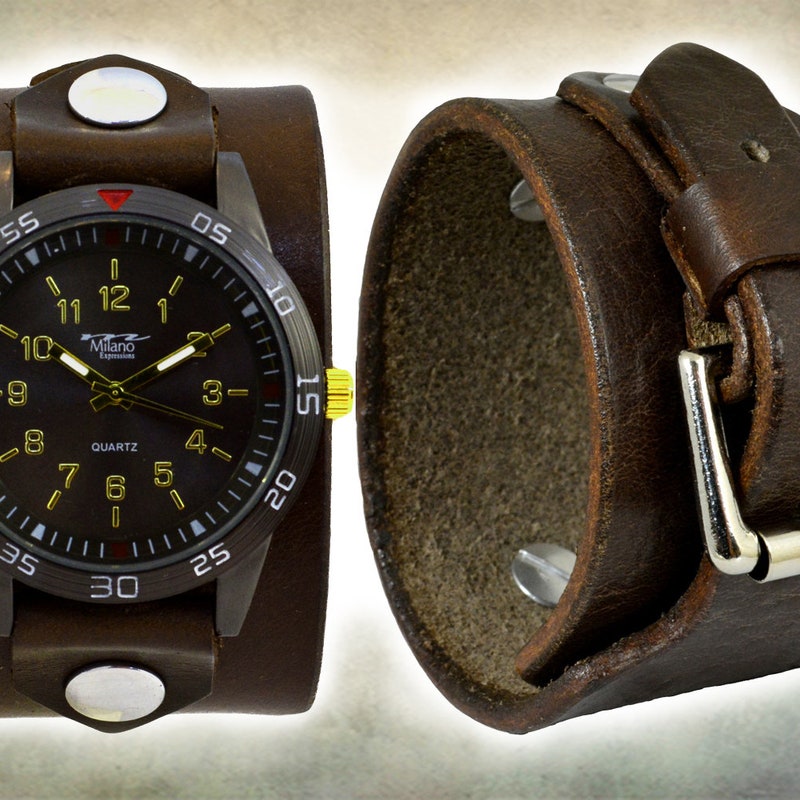 Leather Cuff Watch - Etsy