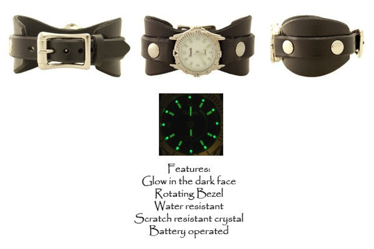 Women's Handmade Leather Watch - Hourglass Cuff - Etsy
