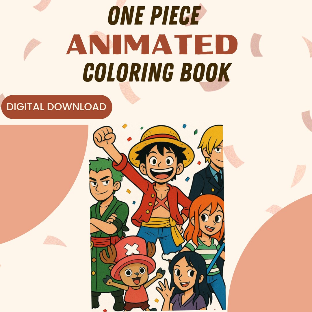 Cartoon One Piece Coloring Book | Anime Inspired Pirate Fun for Kids ...