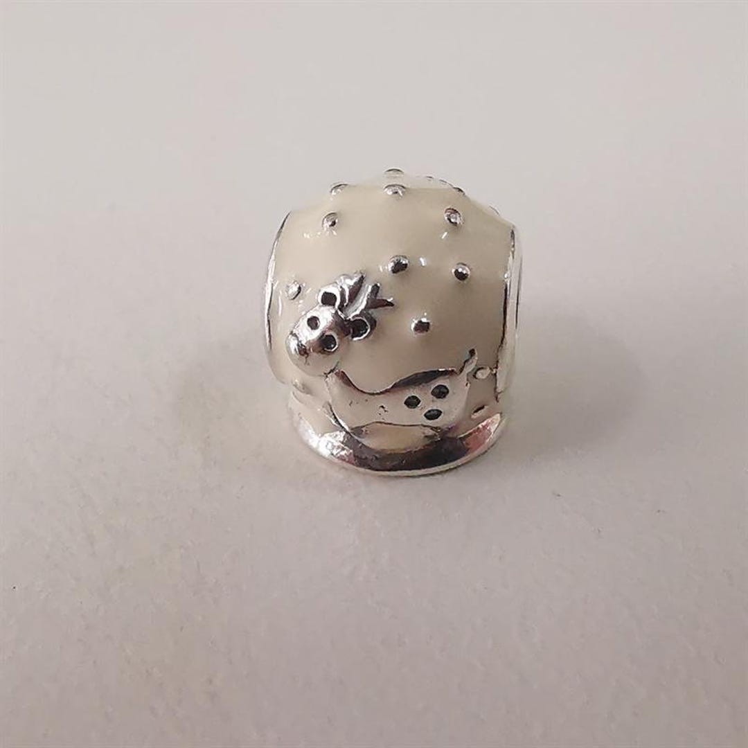 Snow Globe Pandora White Reindeer Christmas Winter Charm - Etsy
