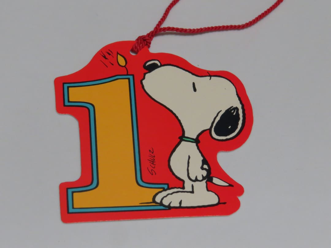 Vintage Hallmark Snoopy 1st Birthday Gift Tag: Peanuts Ephemera - Etsy