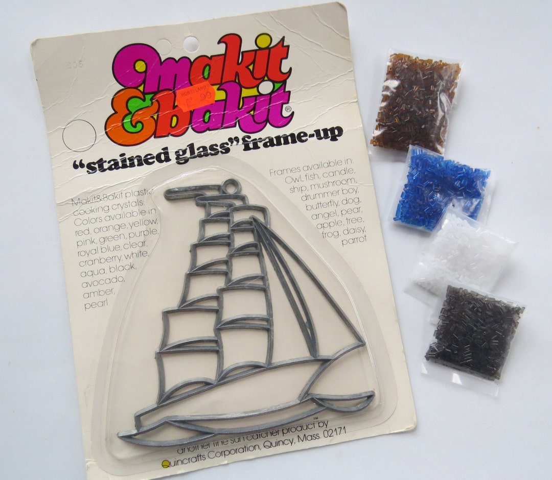 Vintage Makit Bakit 70s 80s Sun Catcher Ornament Kit Ship Yacht Boat ...