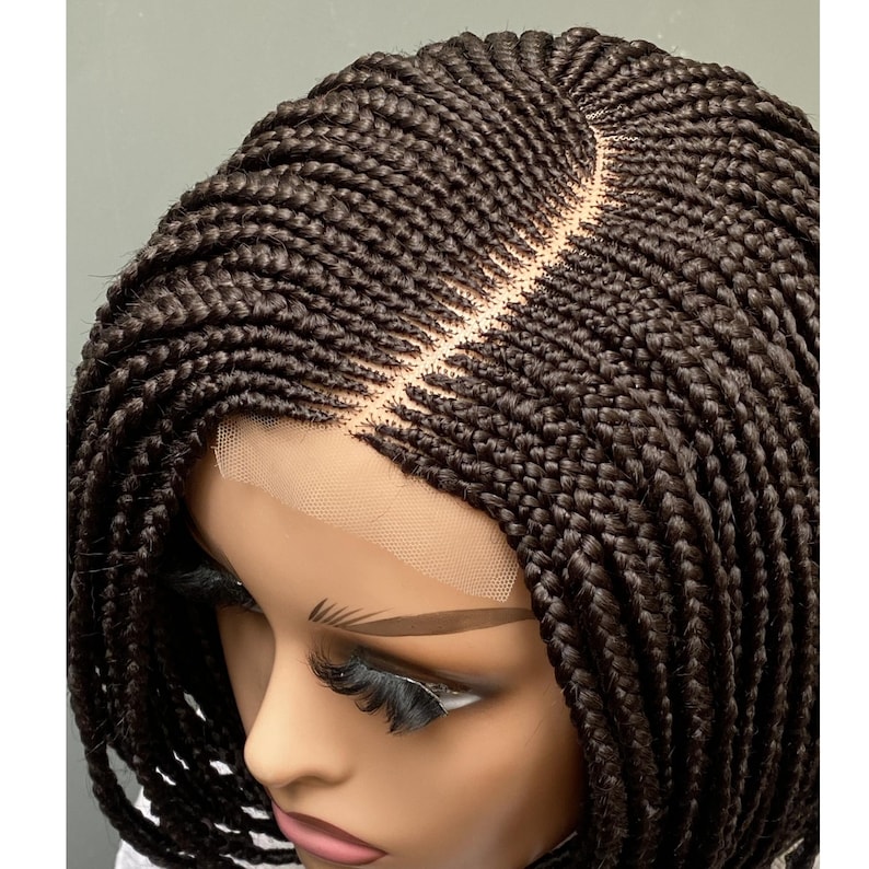 C-cut Bob Box Braid Wig – Handmade Braided Bob Wig on Glueless 2x6 Lace ...