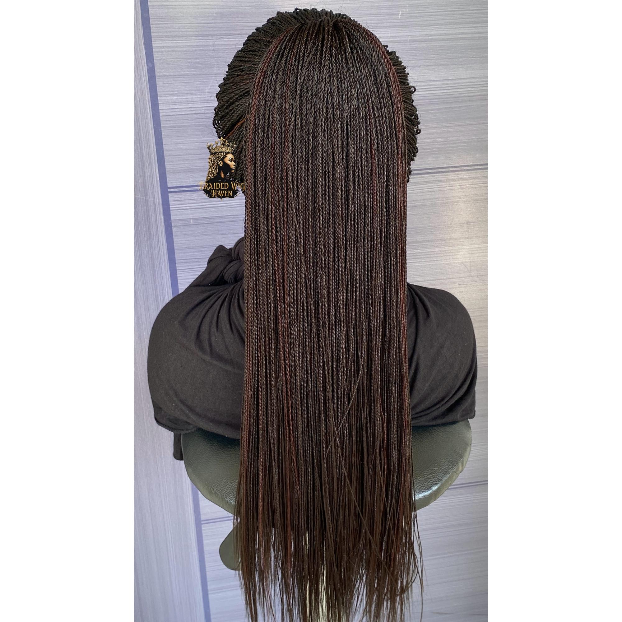 30” Micro Braid Wig – Glueless Full Lace Micro Twist Braided Wig ...
