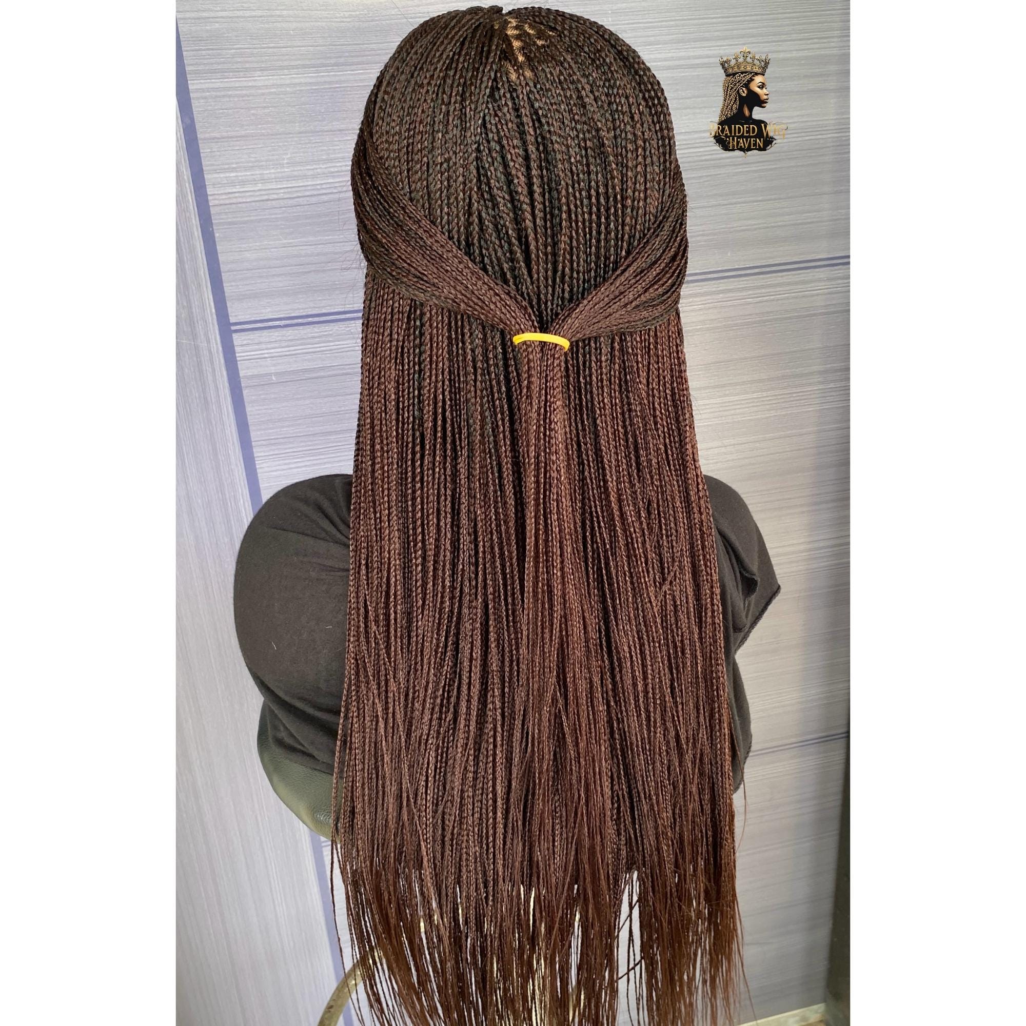 Mini Box Braids Wig Full Lace, Knotless Glueless Braided Wig ...