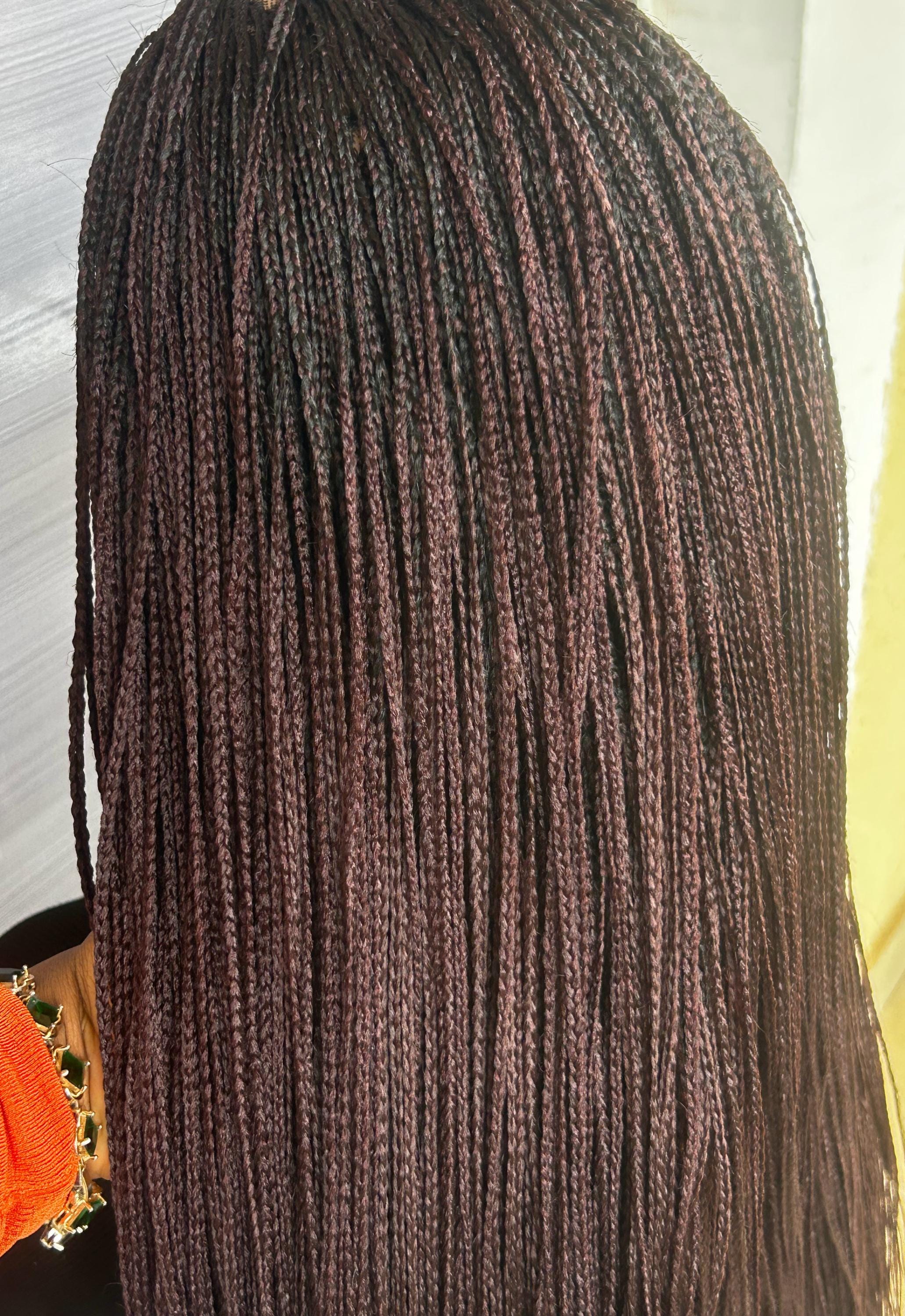 Mini Box Braids Wig Full Lace, Knotless Glueless Braided Wig ...