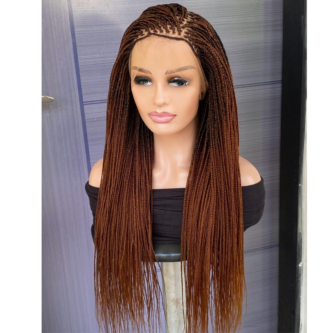 Full Lace Box Braid Wig Glueless Color 30 Hand-braided Ponytail - Etsy
