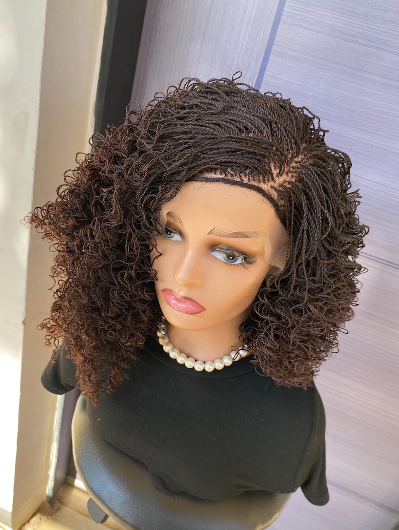 Curly Micro Twist Wig Full Lace Glueless Braided Wig With Natural Scalp ...